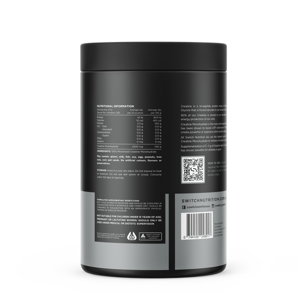 CREATINE MONOHYDRATE 200 SERVES | SWITCH NUTRITION – Dynamic Supps